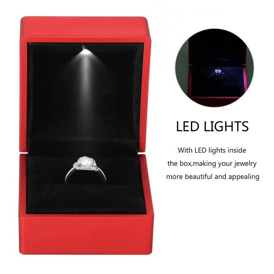 10PC LED light Jewelry Box Necklace Pendant Ring Stroage Holder for ...
