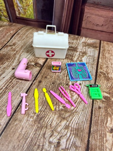 Vintage 1980’s Doctor Nurse Barbie Doll Accessories Medical Kit First ...