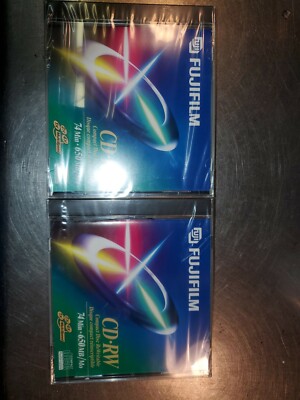 2 pack Fujifilm CD-RW Discs 650 Mb, with Jewel Cases, 1 to 4x (new ...
