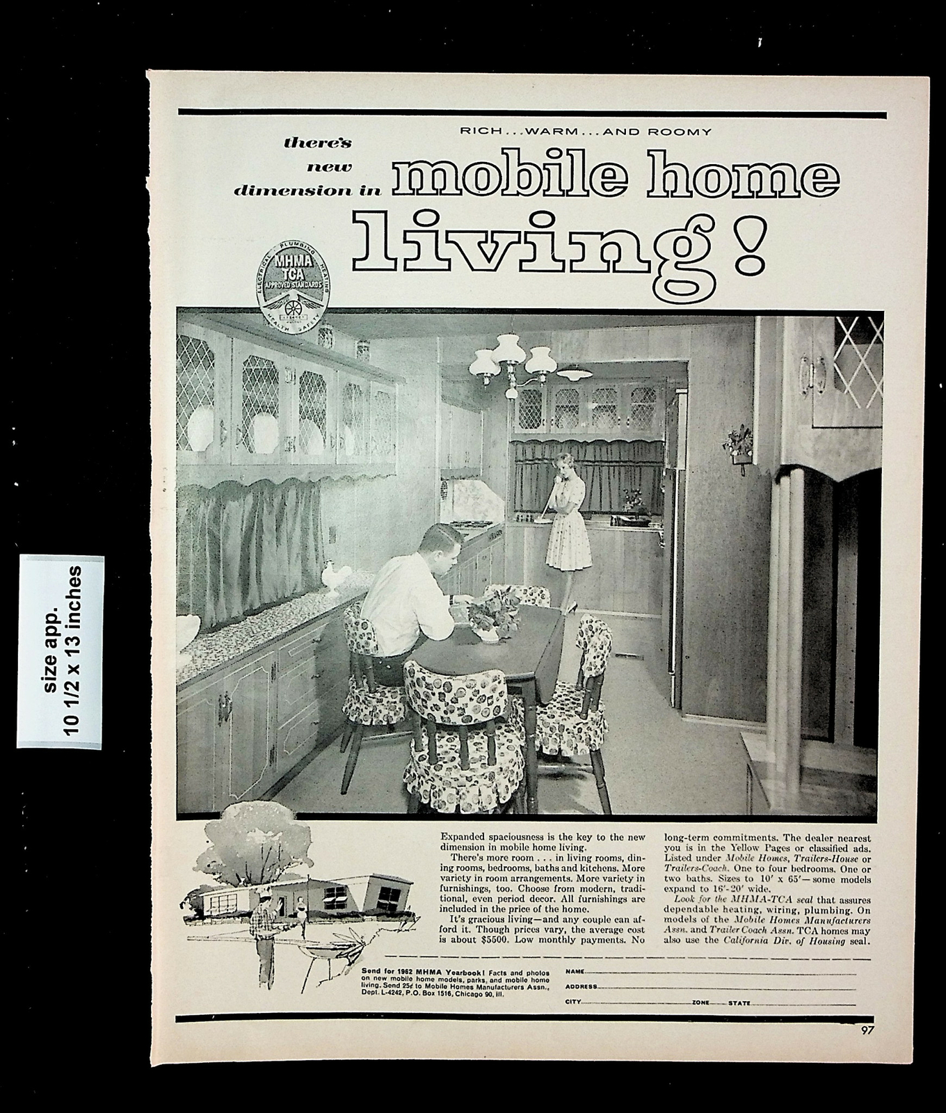 1962 Mobile Home Living MHMA TCA Trailer CoachVintage Print Ad 26544 | eBay