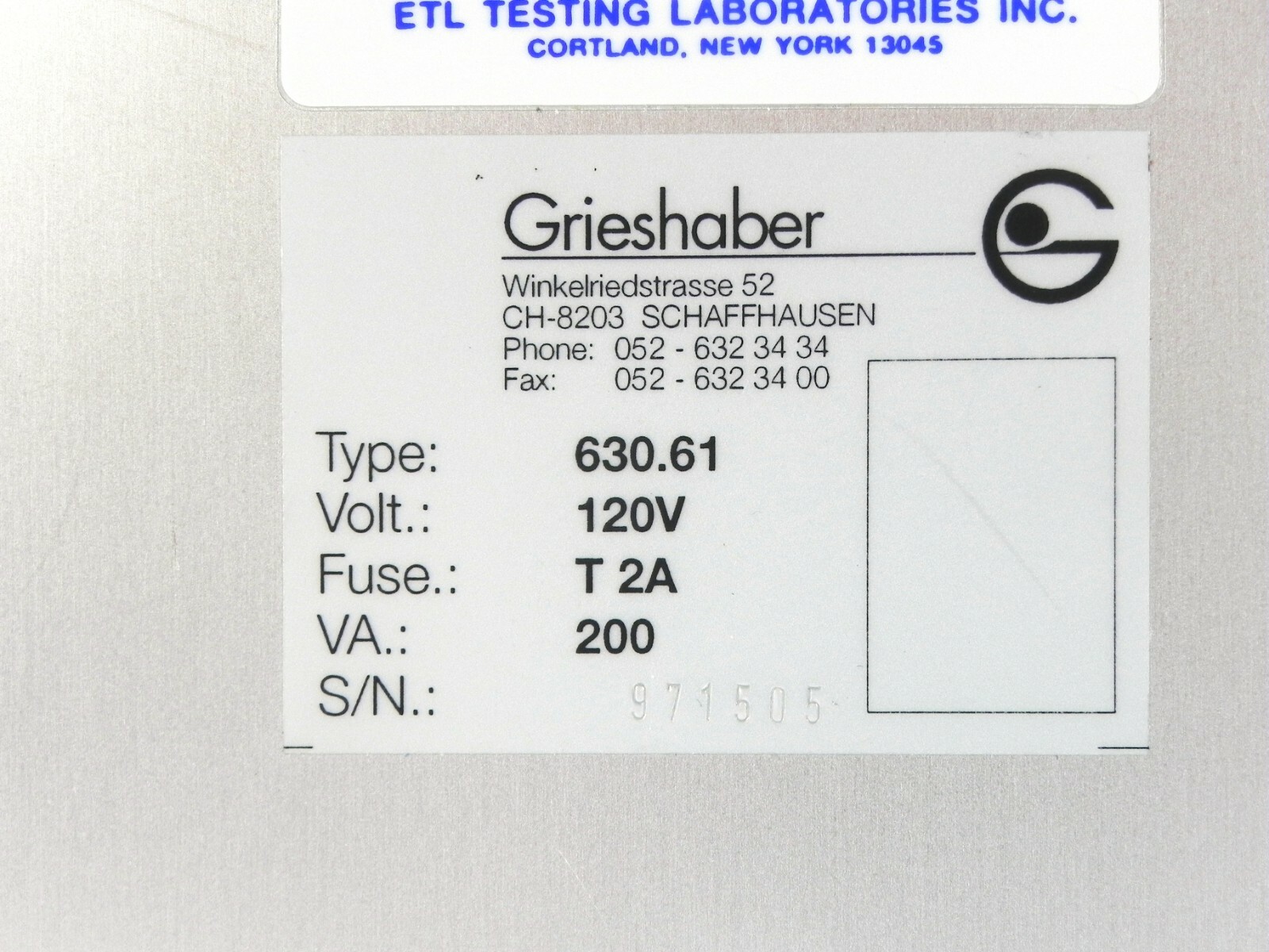 Grieshaber 630.61 Light Source | eBay