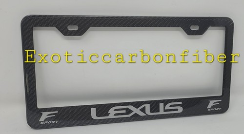 Lexus F Sport Silver Text and Logo's Carbon Fiber License Plate Frame 2 ...