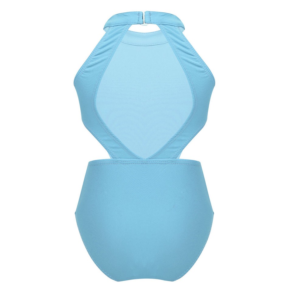 Girls Ballet Dance Leotards Gymnastic Unitards Halter Cutout Back ...