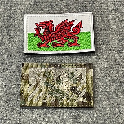 Welsh Dragon Embroidered or MC Laser Cut National Flag Reflective Morale Patch | eBay UK
