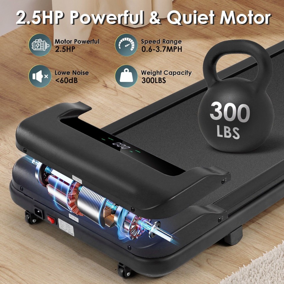 Treadmill Folding Running Walking Machine w/ App Control 2-in-1 for ...