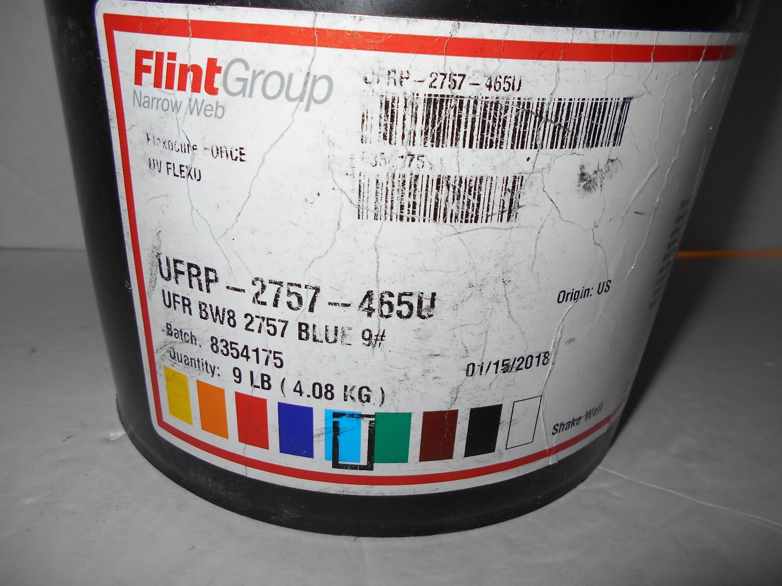 FLINT GROUP Narrow Web UV FLEXOCURE FORCE UFR BW8 2757 BLUE 9#, 9 LB ...