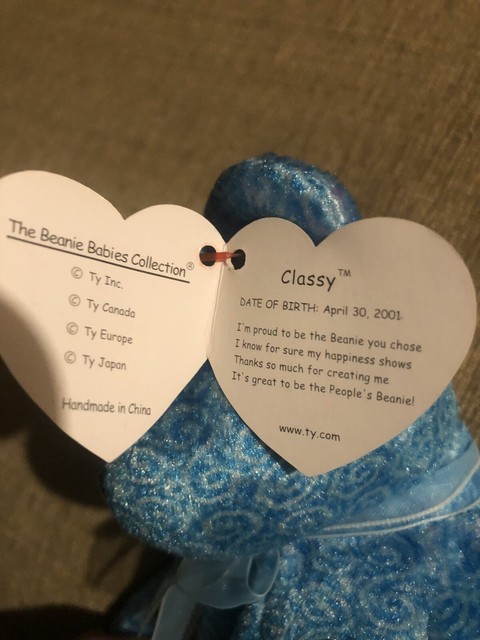 Classy Ty Beanie Baby People's Choice Teddy Bear MWMT Birthday April 30 ...