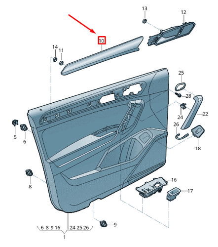 Neu VOLKSWAGEN TIGUAN AD1 Türverkleidung vorne links 5NN867439BHR9 ...
