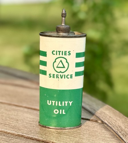 Rare Vintage Cities Service Utility Oil Can 4oz. Oiler Some Contents | eBay