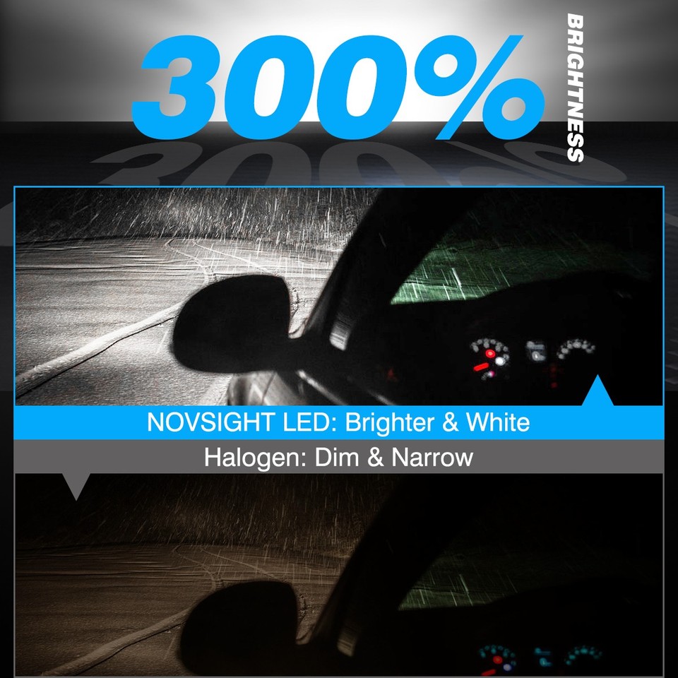 NOVSIGHT H4 H11 9005 9006 LED Headlight Kit High Low Beam 50W 6500K ...