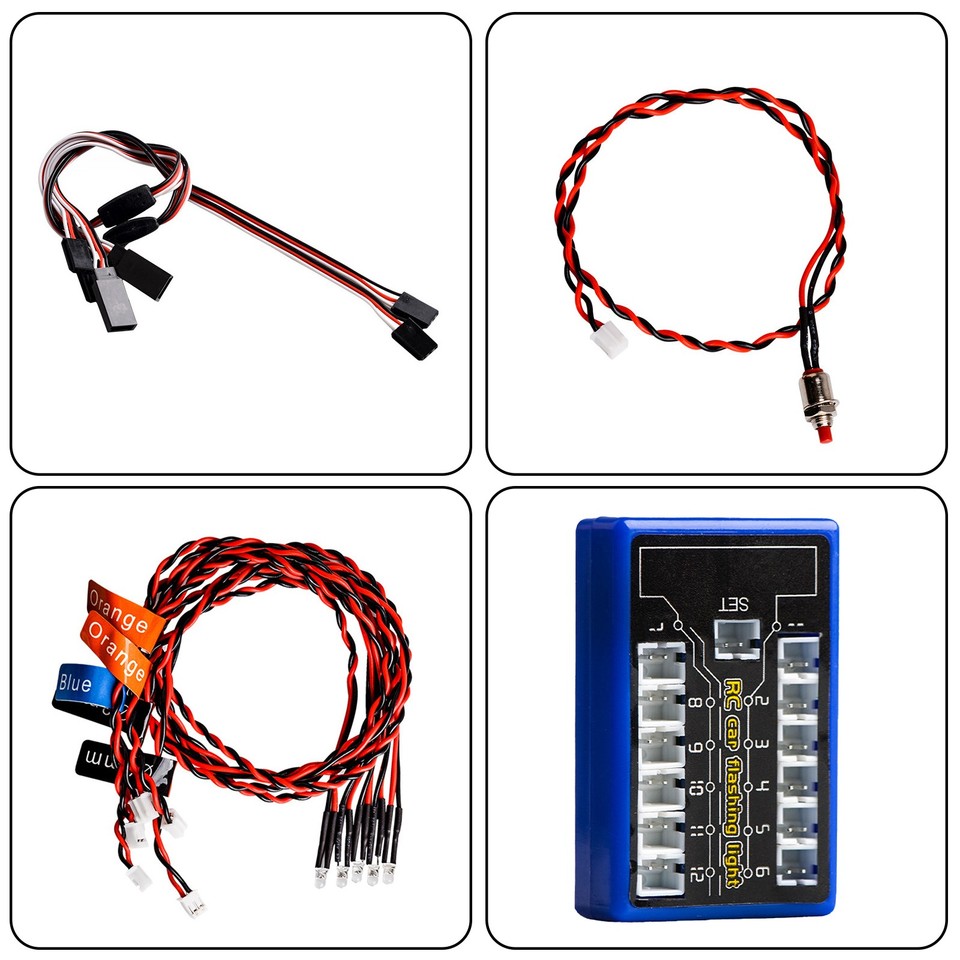 12 Led Light Kit Blinking Headlight System For 1:10 Rc Model Car ...