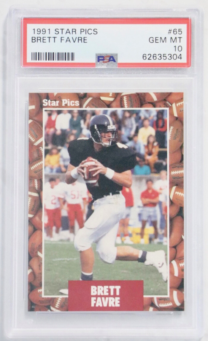 1991 Star Pics Brett Favre Rookie RC #65 PSA 10 GEM MT HOF Falcons ...