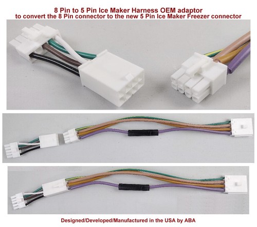 5 pin 4 wire HARNESS Ice Maker OEM 8 Pin ADAPTOR ABA Made USA 1 Yr War W11517113 | eBay