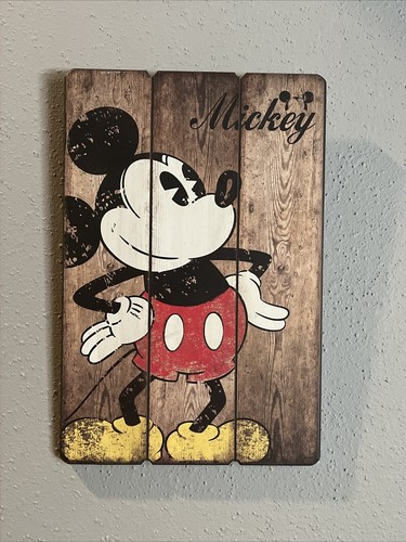 Disney Sign Open Road Brand Wood Mickey Mouse Vintage Style 9 x 14 ...