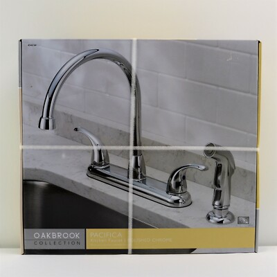 OakBrook Pacifica High Arc Two Handle Chrome Kitchen Faucet Side ...