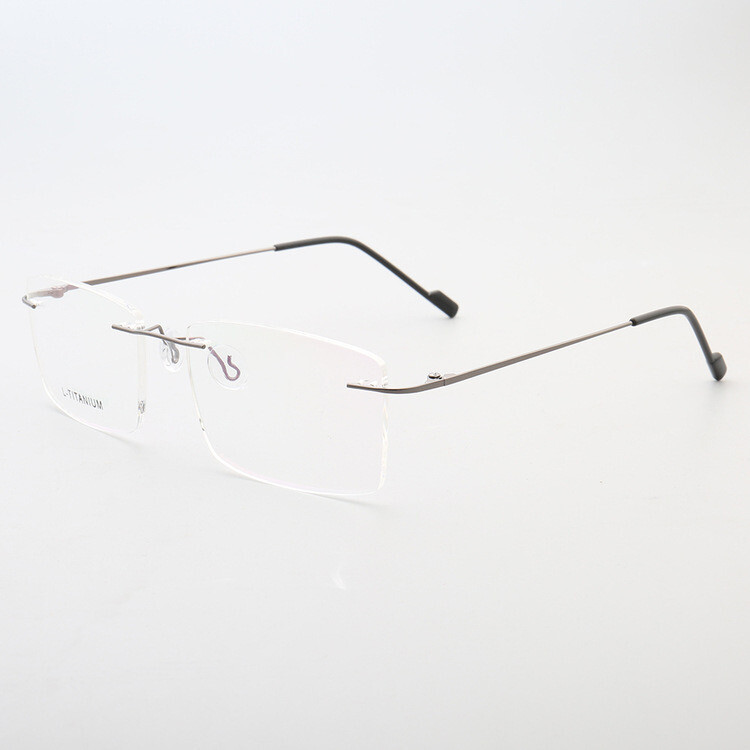 Ultra-Light Titanium Alloy Rimless Round Glasses Women Men Eyeglass ...