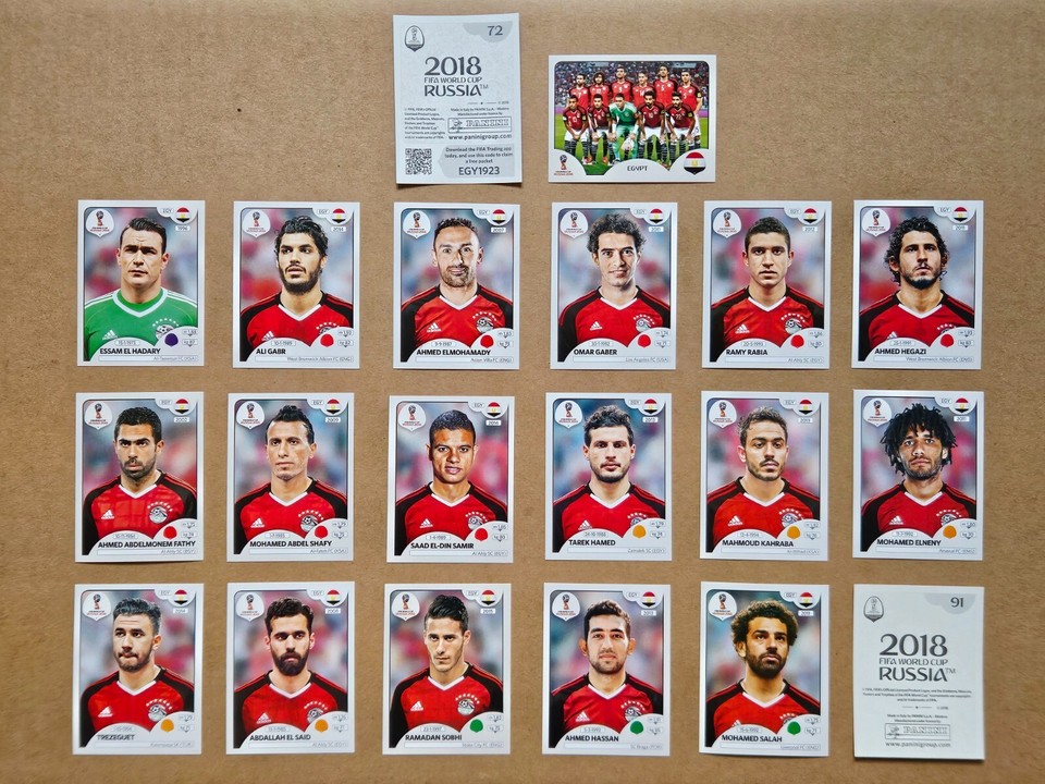 Panini World Cup 2018 Russia Stickers - Egypt Complete Team | eBay