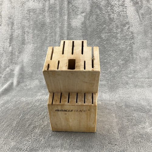 Miracle Blade III Wooden Knife Block 15 Slot Natural Finish Block Only ...