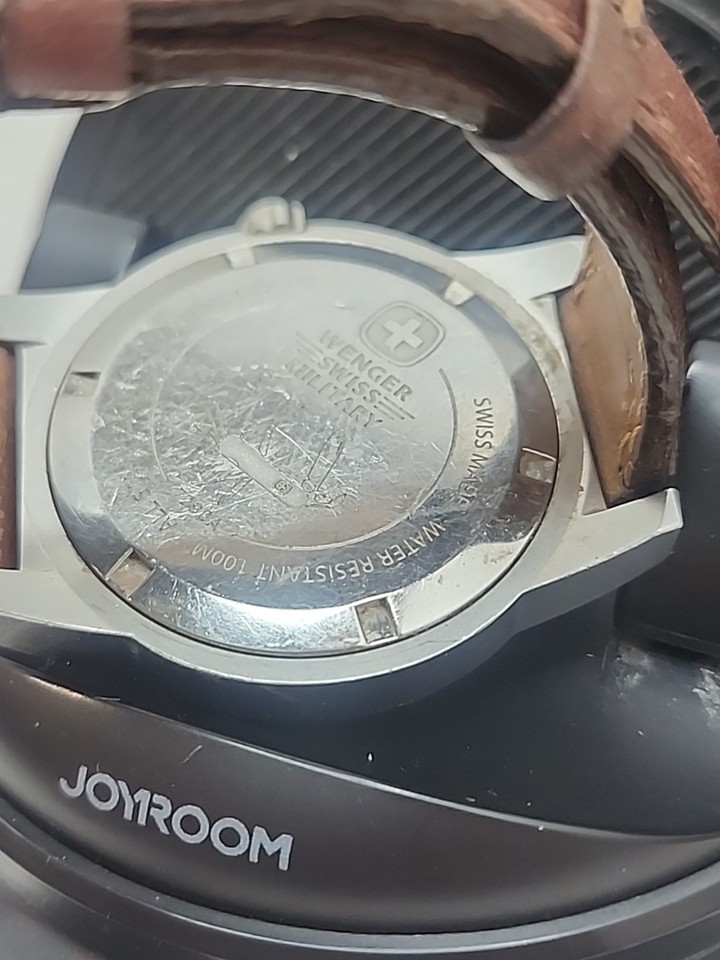 Wenger Swiss Military 7290A Men’s Watch White Dial Brown Leather Strap ...