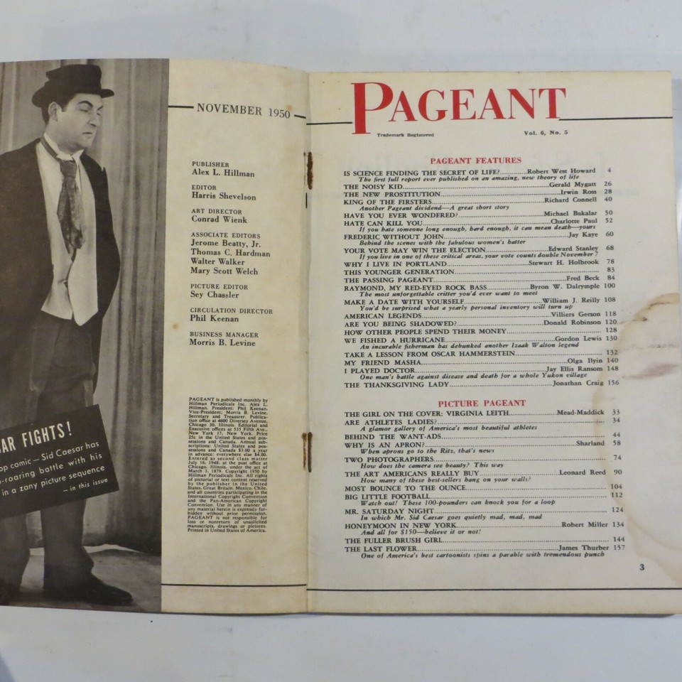 Pageant Magazine November 1950 Vol 6 No 6 The New Prostitution 1D | eBay