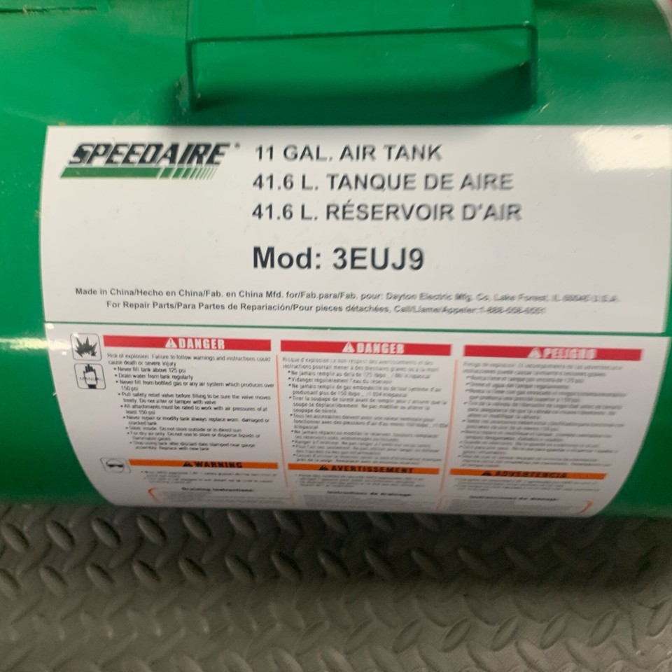 Speedaire 11 GAL. Air Tank Model 3EUJ9 | eBay