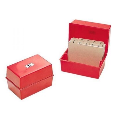 Office Index Record Card Box Filing Box - Red 8 x 5" | eBay UK
