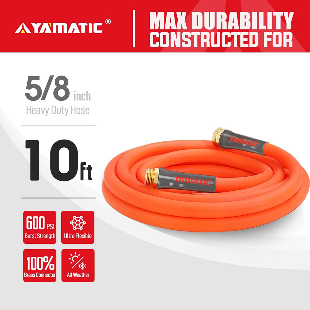 YAMATIC Heavy Duty Garden Hose 5/8 inch Super Flexible Water Leader ...