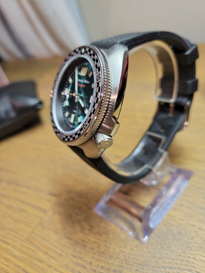 Detroit Mint Rally Diver Green Light Automatic Watch | eBay