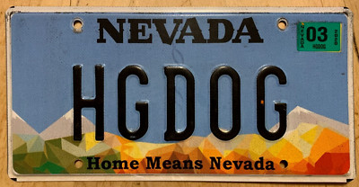 HOME MEANS NEVADA GRAPHIC VANITY LICENSE PLATE " HGDOG " NV HEDGE HOG ...