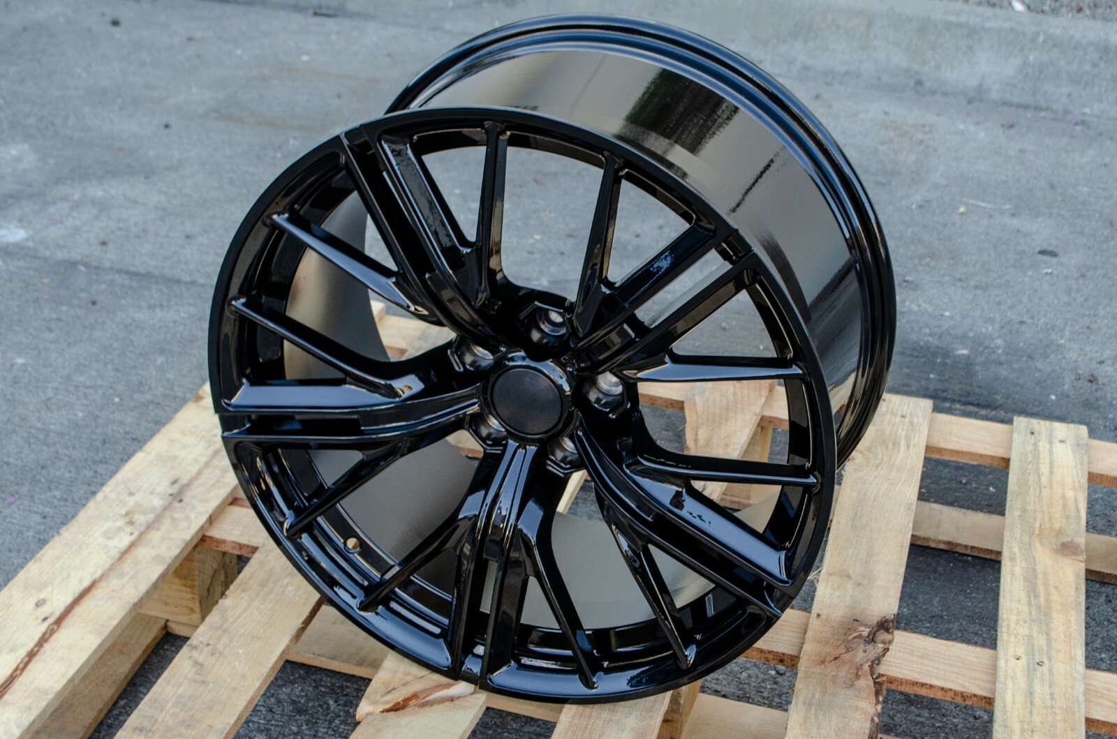 20" ZL1 OE Style Black Rims 20"x10 20"x11 5x120 CB66.9 Fits Chevrolet ...