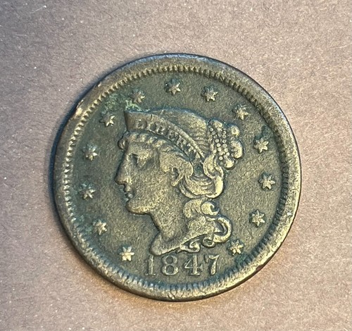 1847 Braided Hair US Large Cent | eBay