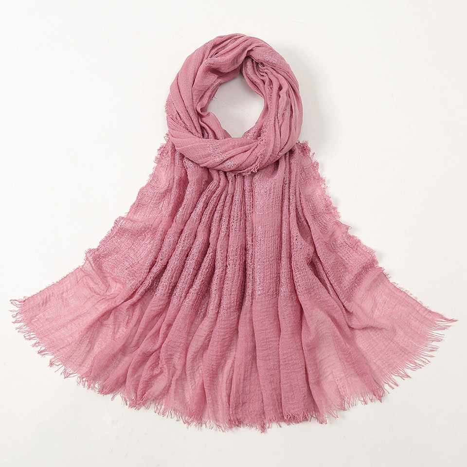 Cotton Viscose Scarf Shawls Women Muslim Hijab Headscarf Wraps Shimmer ...