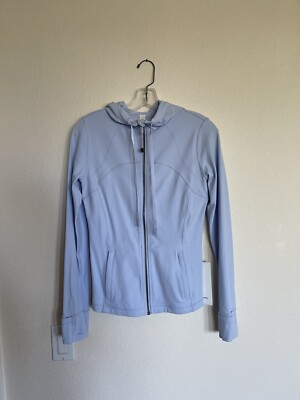 lululemon hooded defined jacket nulu color in pastel blue size 8 | eBay