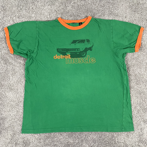 D Town Original Detroit Muscle Shirt Mens Large Green Orange Cars Made ...