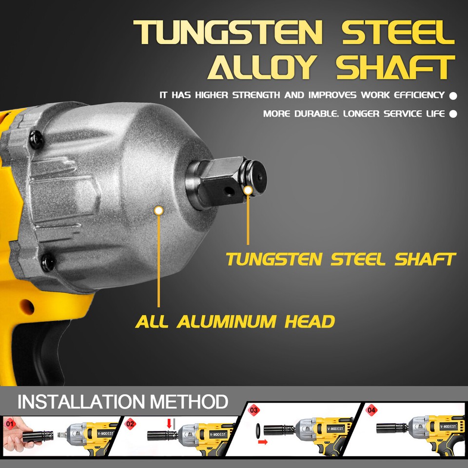 Cordless Angle Grinder/Impact Wrench Tool Combo Kit For Dewalt 20V MAX ...