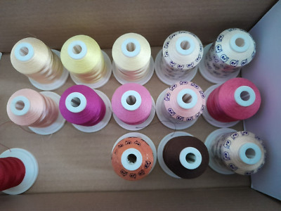 Robinson Anton Machine Embroidery Thread 13 reels Pink, Yellow, Brown ...