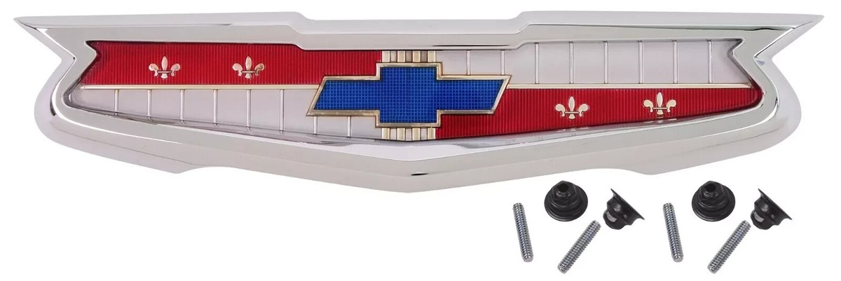 55 Chevy Logo Chevrolet Chevy Hood Bonnet Side Emblem Set "3100" 1955