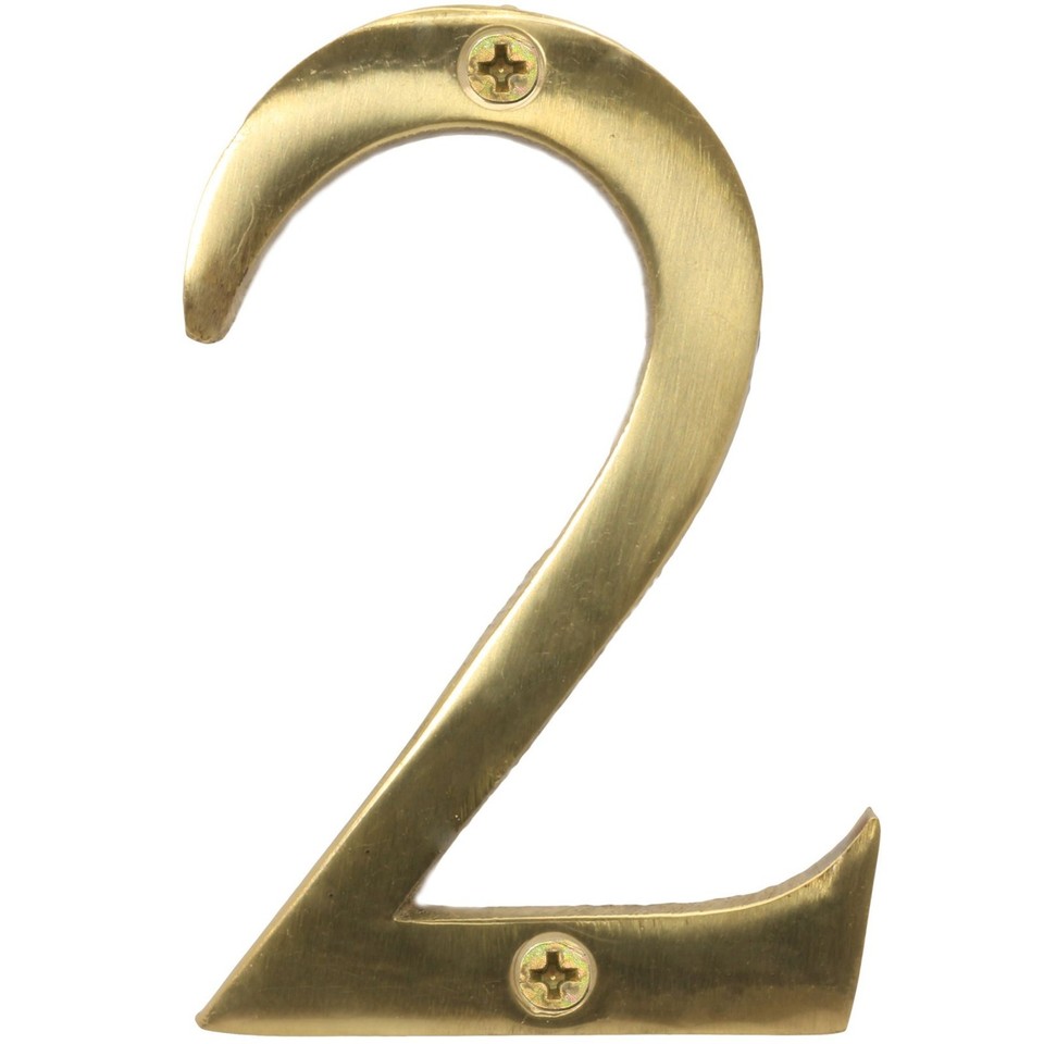 LARGE SOLID BRASS NUMBERS LETTERS WITH SCREWS 3/75mm House Home Front ...