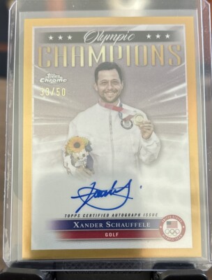 2024 Topps Chrome U.S. Olympic Xander Schauffele Champions Gold ...