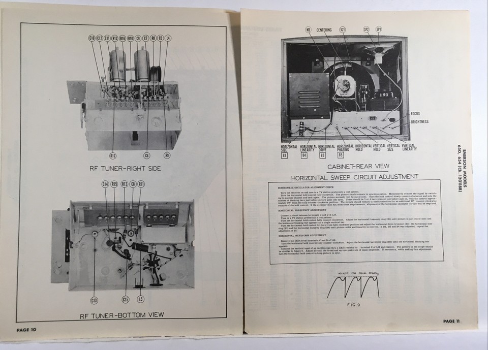 Vintage Photofact Folder 16pg. Year 1950 Emerson television. Models ...