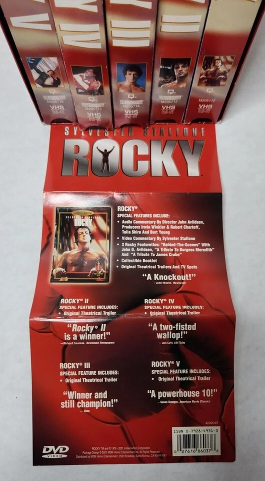 The Rocky Anthology (VHS, 2001, 5-Tape Set) Rocky Balboa , Mr. T., Ivan ...