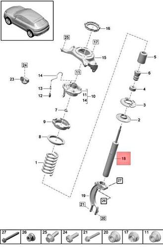 Genuine PORSCHE Macan 95B Suspension Strut Complete 95B413031R | eBay