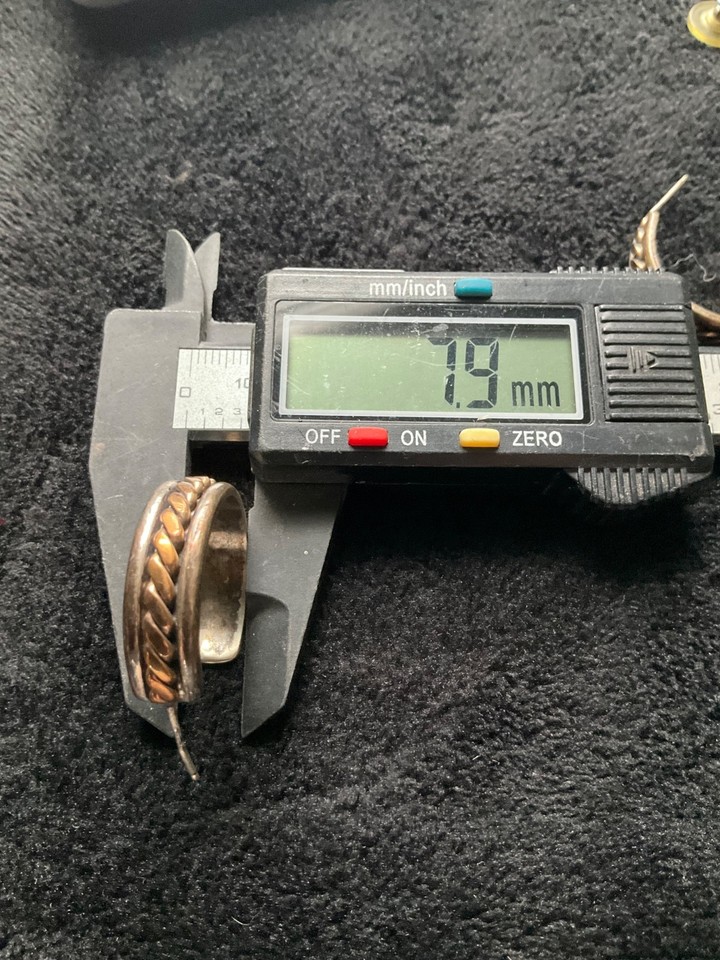 Vintage Navajo Tom Hawk sterling silver gold filled hoop earrings ...