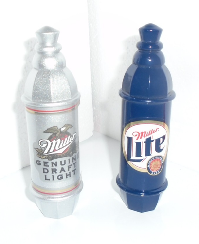 VINTAGE PAIR MILLER LITE GENUINE DRAFT LIGHT WOOD BEER TAPPERS HANDLES ...