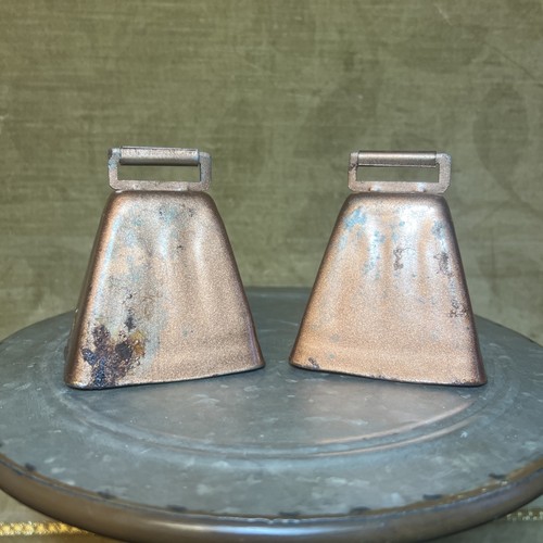 Vintage Steel Copper Painted Cow Sheep Goat Bell With Original Clapper ...