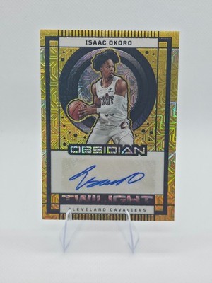 2024-25 Panini Obsidian Isaac Okoro “Lightning Strike” Gold Etch Auto ...