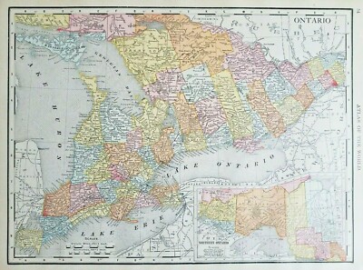 Pre-1900 - Map Of Ontario Canada