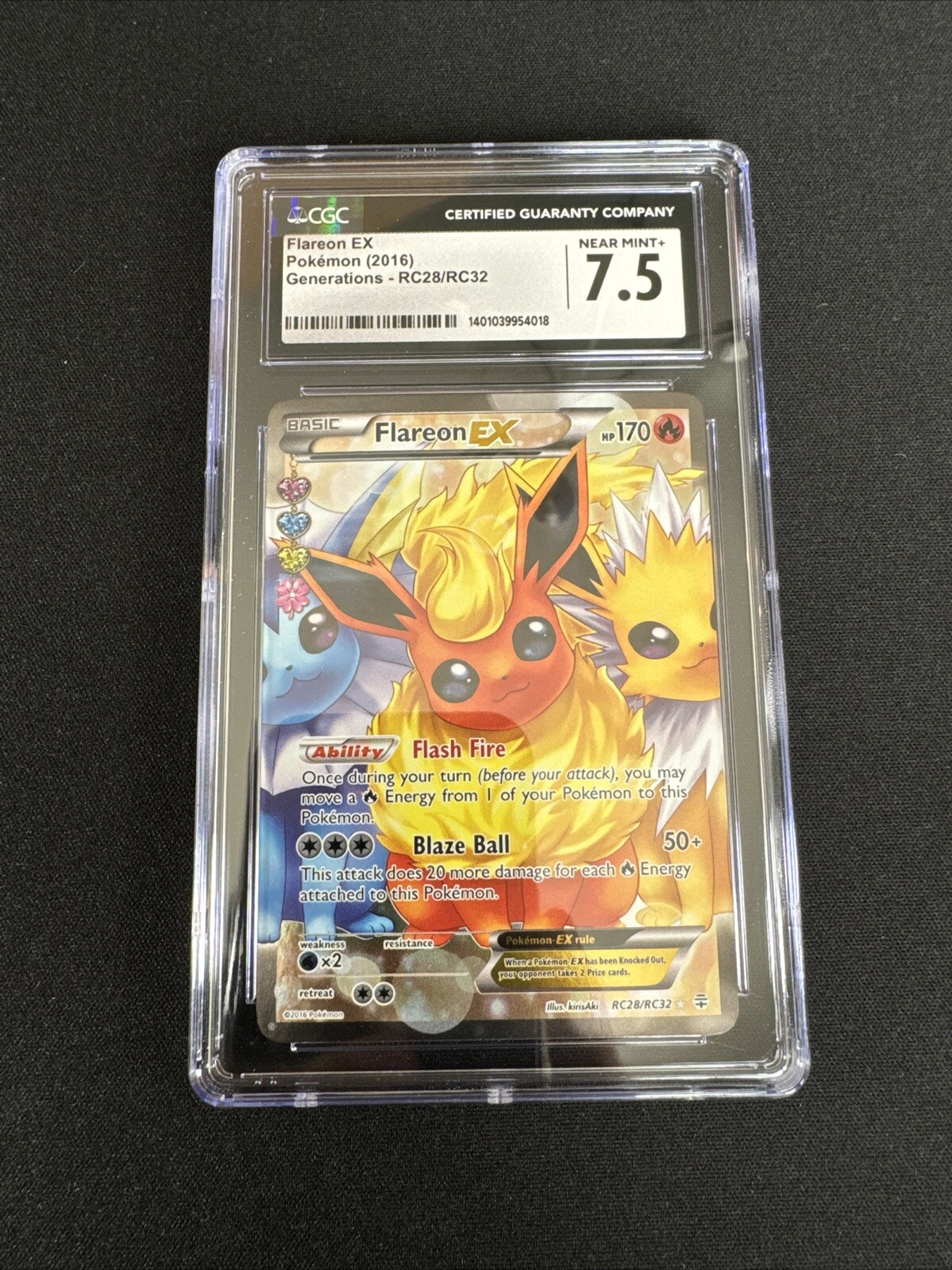 2016 Pokemon Generations Full Art Flareon Ex Radiant Collection #RC28 ...