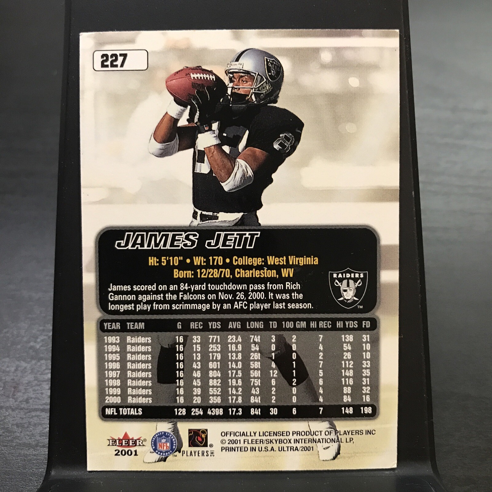 2001 Fleer Ultra James Jett Oakland Raiders #227 | eBay