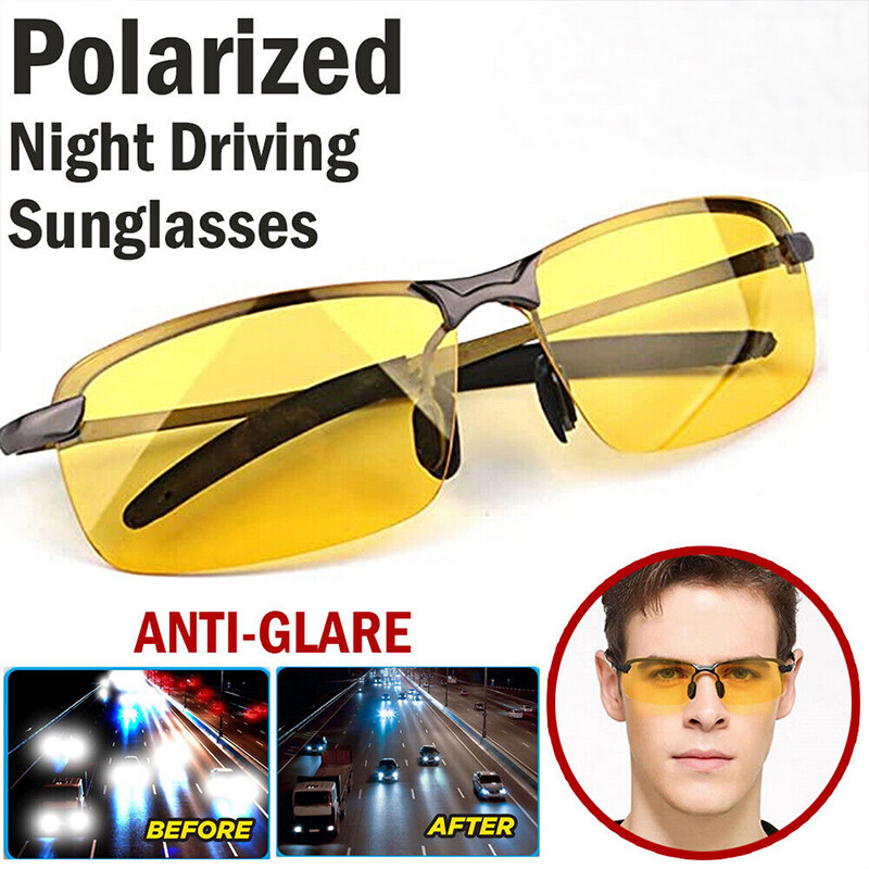 Night Driving Glasses Polarized Yellow Lens Anti Glare Vision Tinted